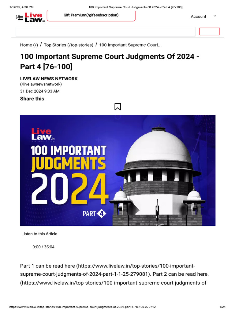 Supreme Court Judgments 2024: Part 4 | PDF | Supreme Court Of The ...