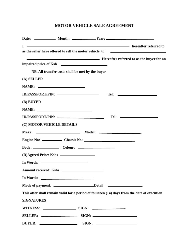 Car Sales Agreement | PDF