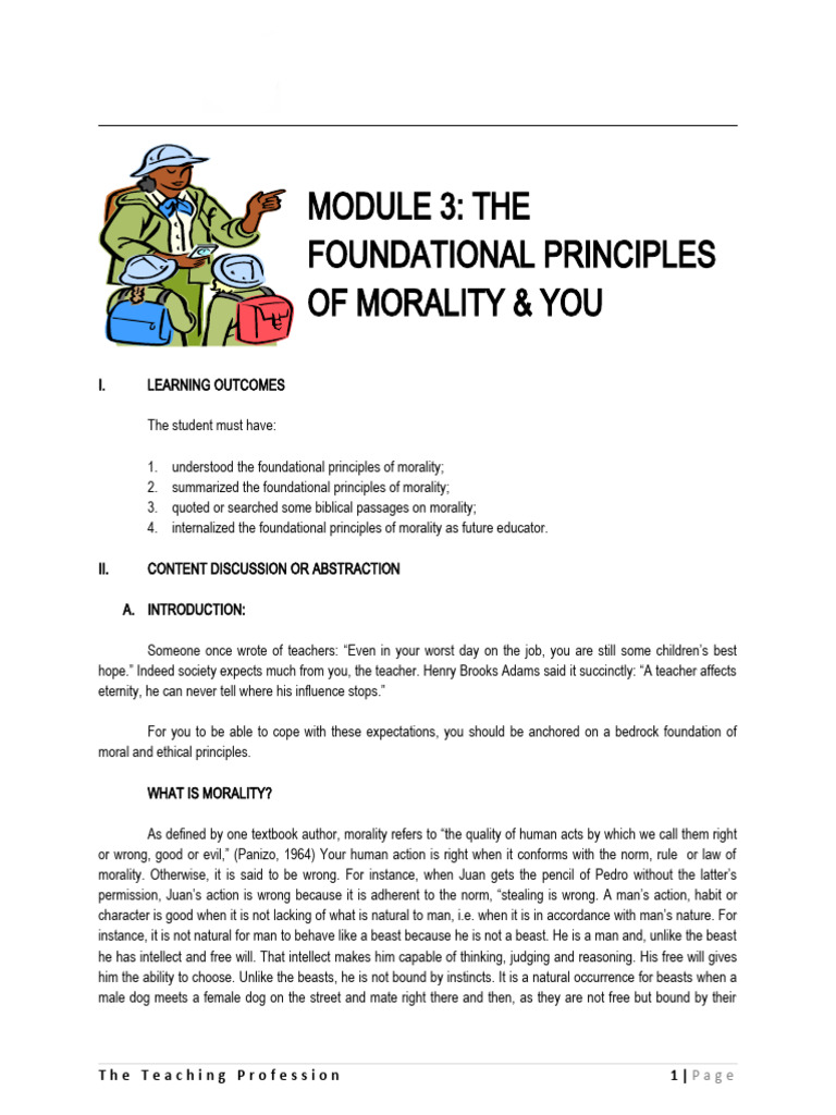 CHAPTER 4.1 Morality and The Foundational Principle | PDF | Natural Law | Morality