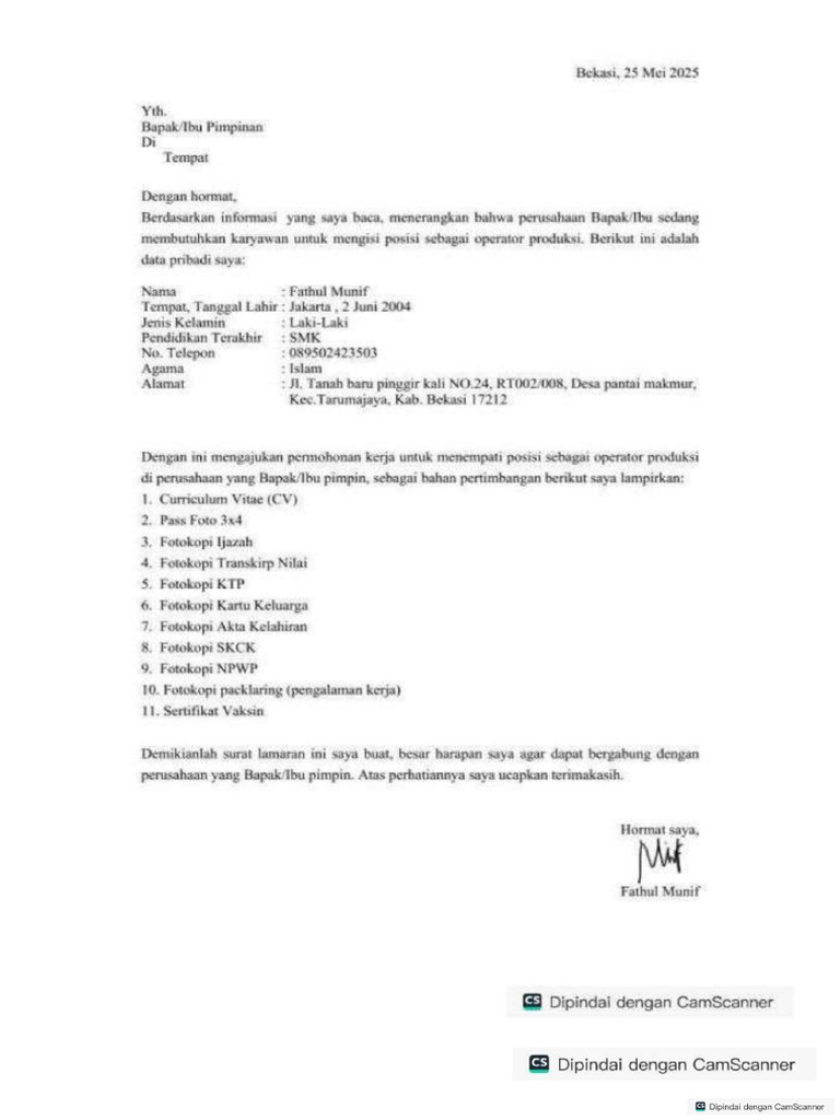 Draft Lamaran 700kb Terbaru (Valid) | PDF