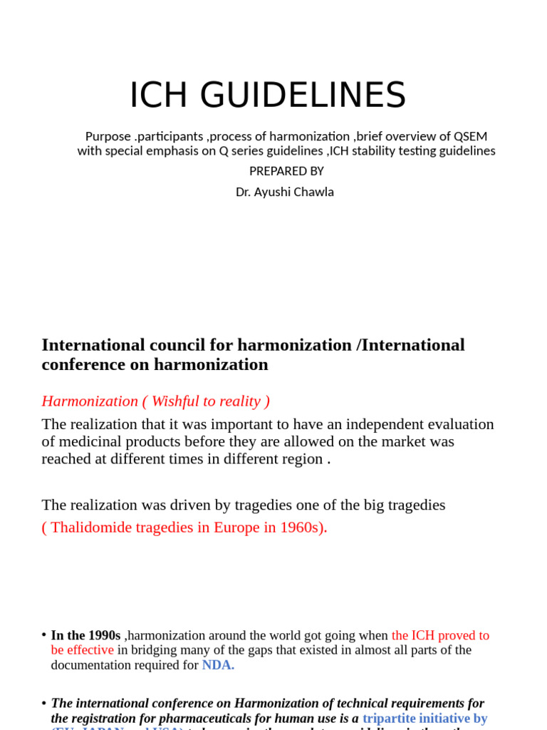 Overview of ICH Q Series Guidelines | PDF | Clinical Trial | Pharmacy