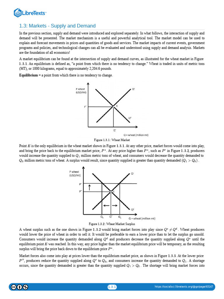 1.3! Markets - Supply and Demand | PDF | Supply And Demand | Supply (Economics)