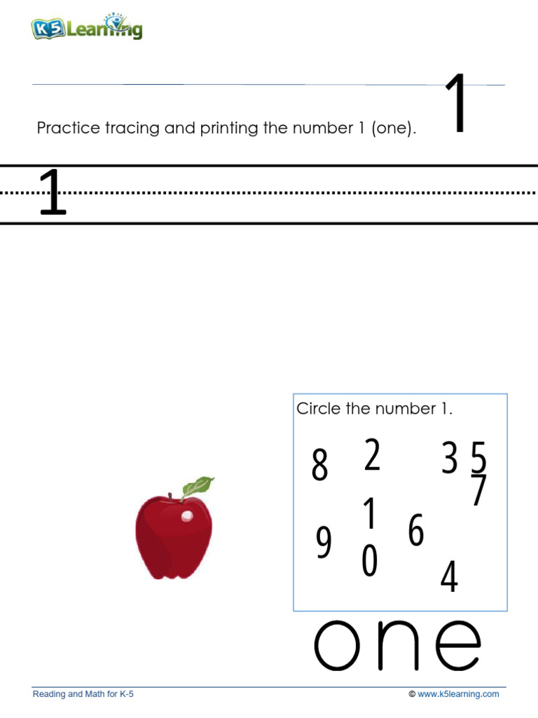 Tracing and Printing the Number 1 | PDF