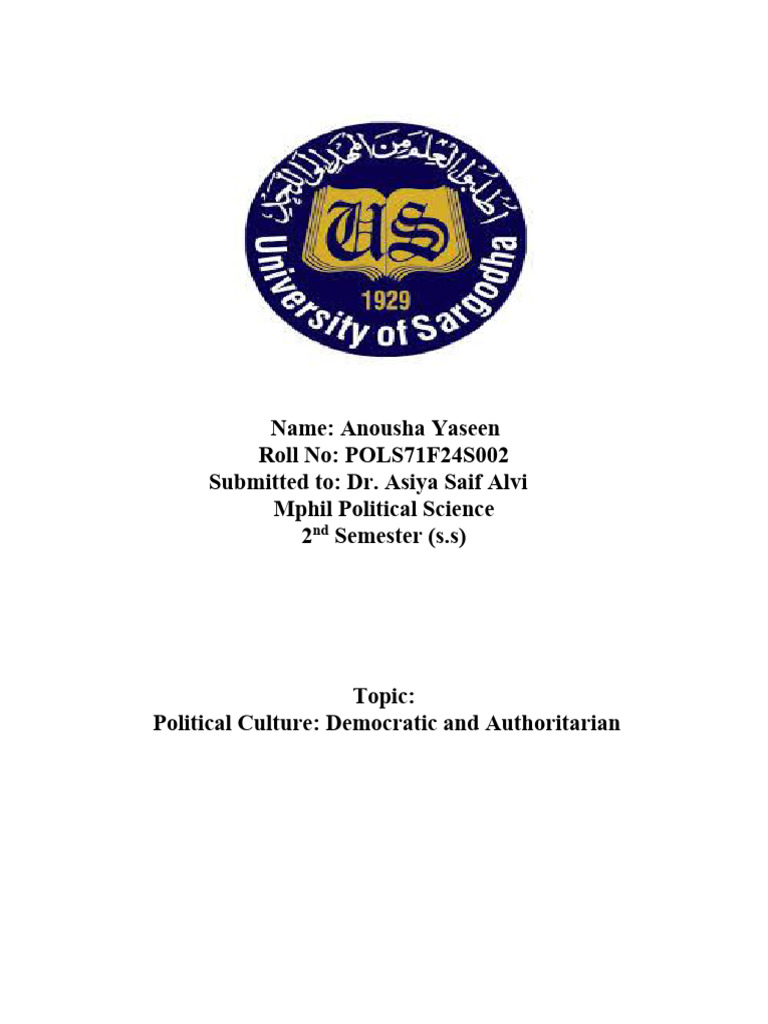 Political Culture: Democracy vs. Authoritarianism | PDF | Middle East ...