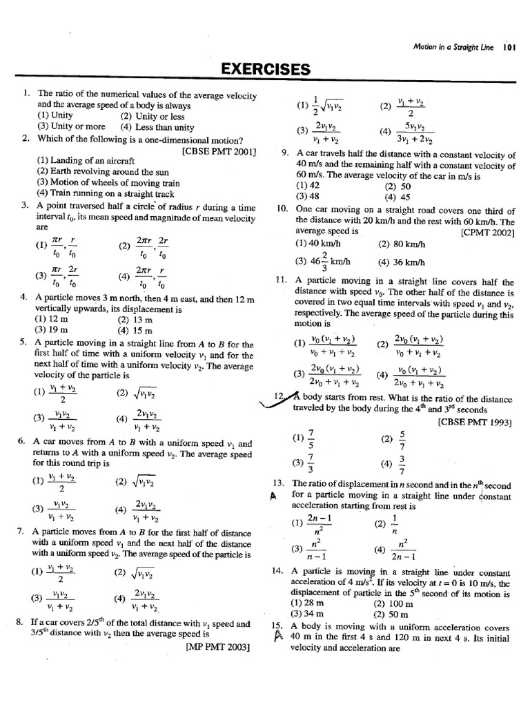 Kinematics 1-D Practice Problems | PDF