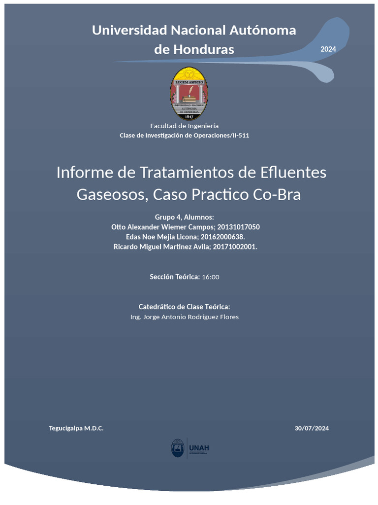 Informe - Casos de Tratamientos de Gases - Grupo 4 | PDF | Partículas | Filtración
