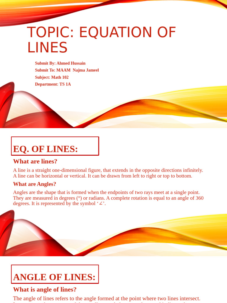 Angles of Lines PRESENTATION | PDF | Angle | Surveying
