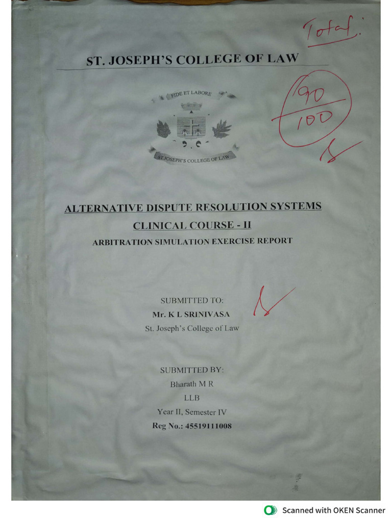 Arbitration Simulation Exercise Report Ref. | PDF