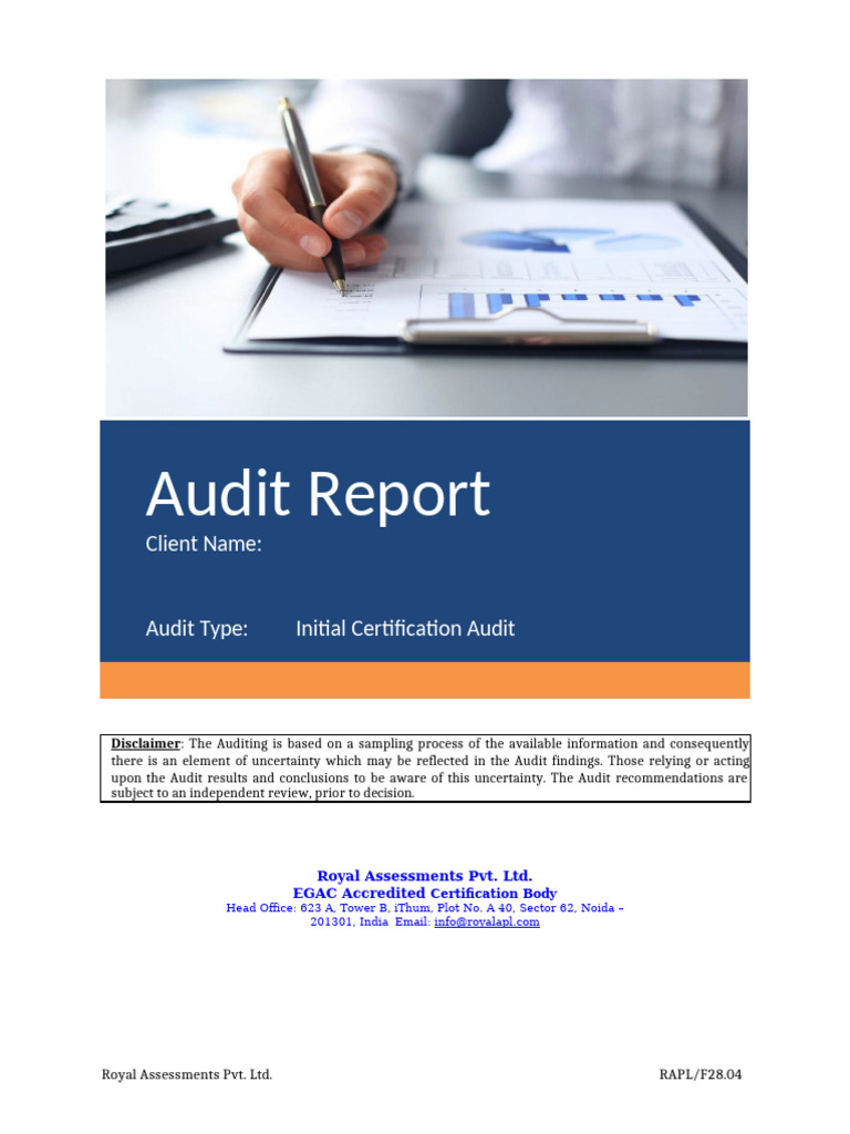 Iso Audit Report Rapl Egac | PDF | Audit | Internal Audit
