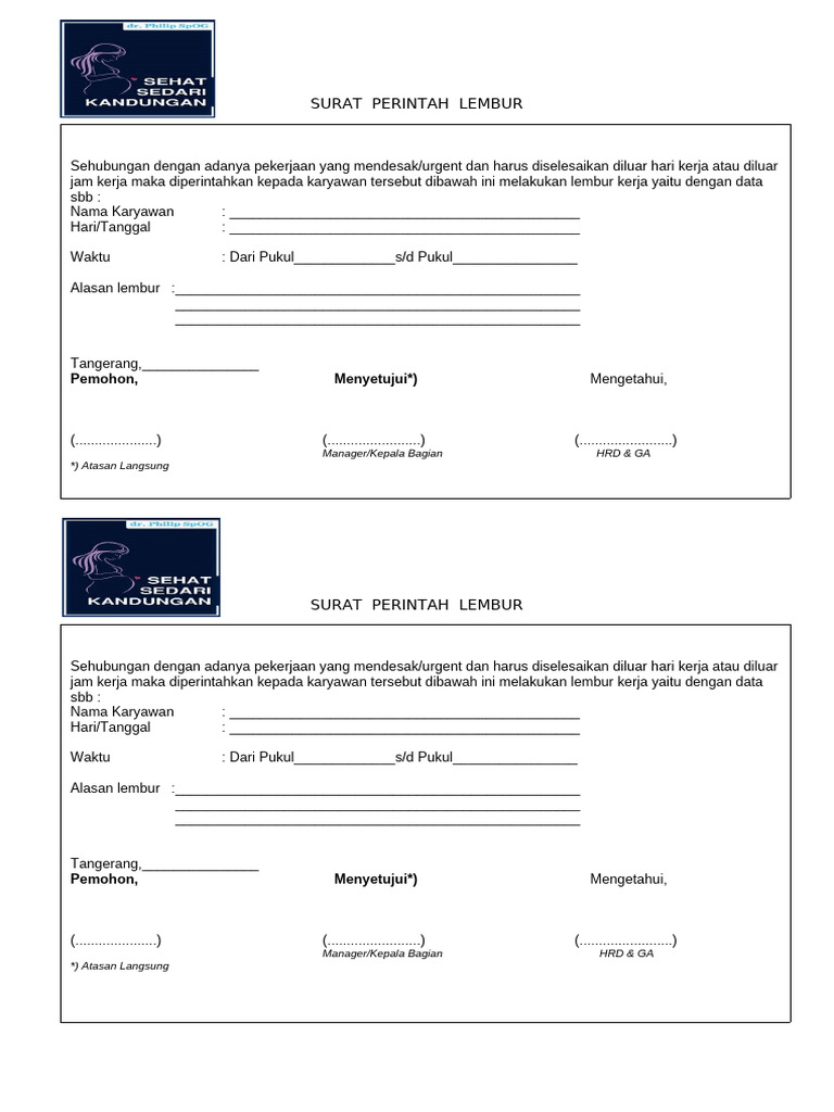 Form Lembur | PDF