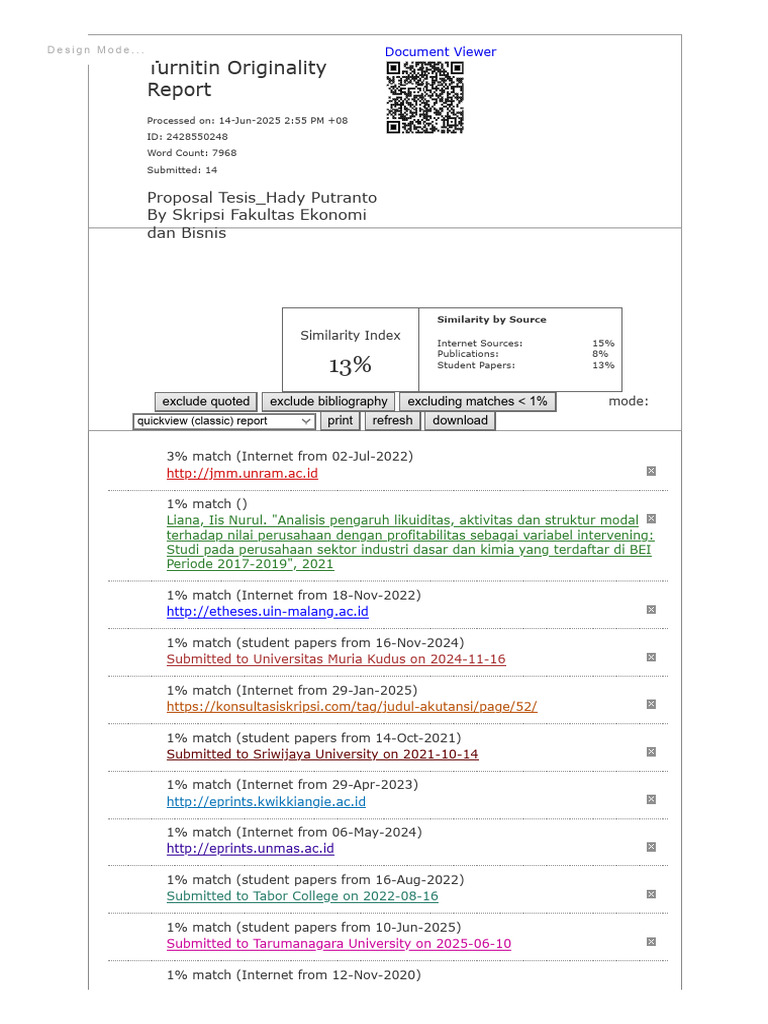 13% Turnitin - Originality Report - Proposal Tesis - Hady Putranto | PDF
