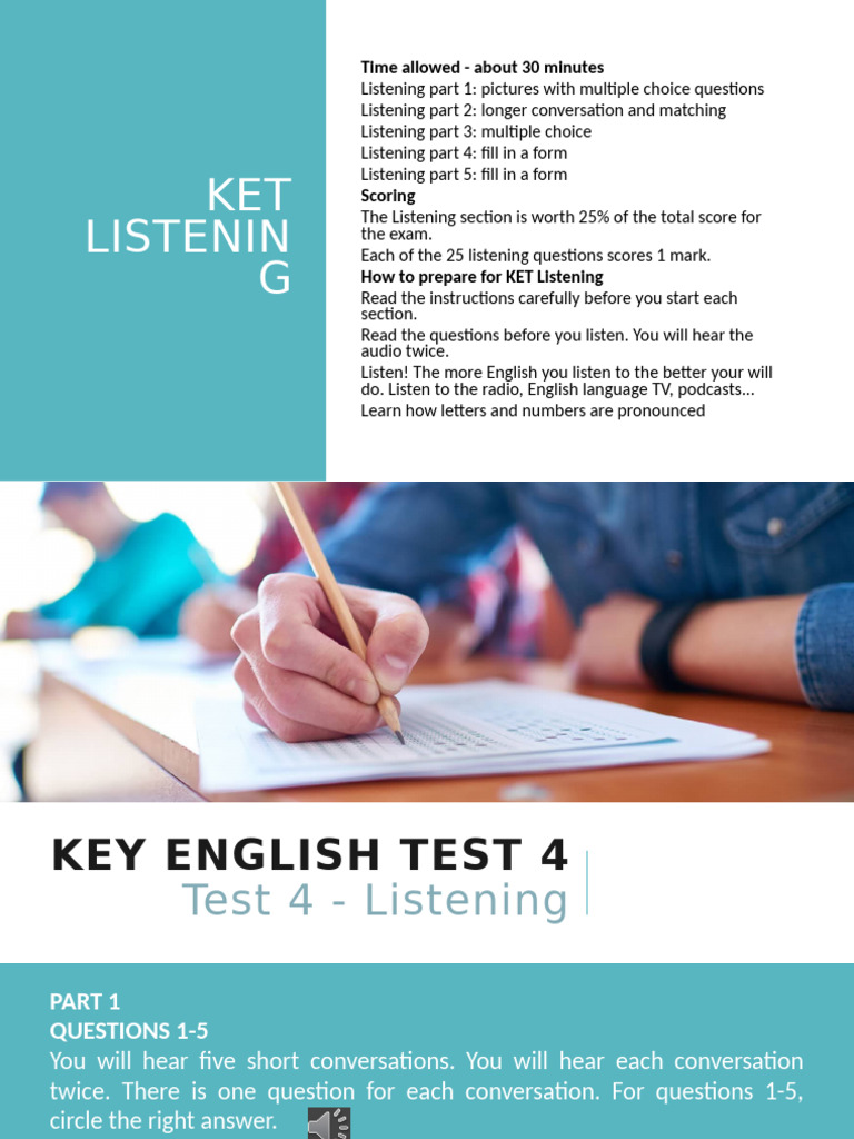 KET 4 - Test 4 - Listening | PDF