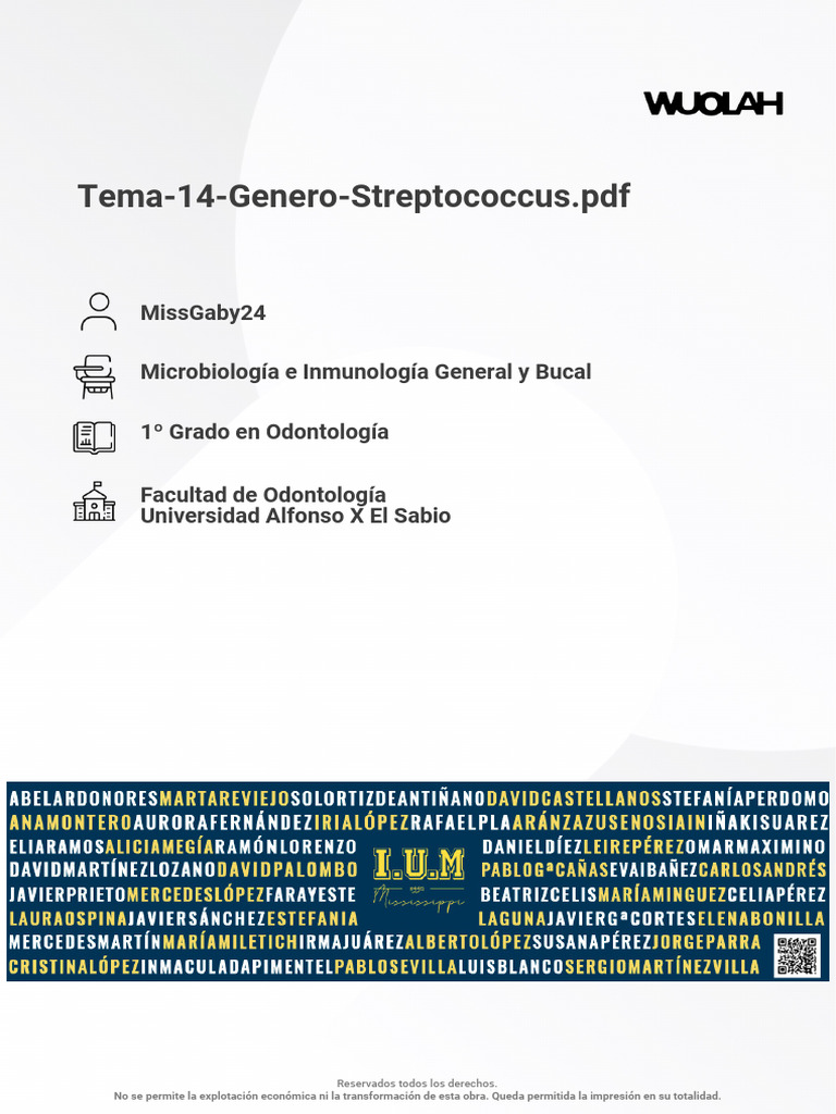 14 Genero Streptococcus | PDF | Estreptococo | Microbiología