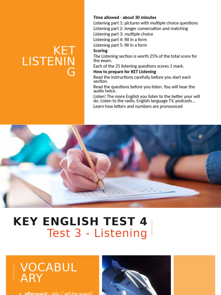 KET Listening Test Overview | PDF | Tests
