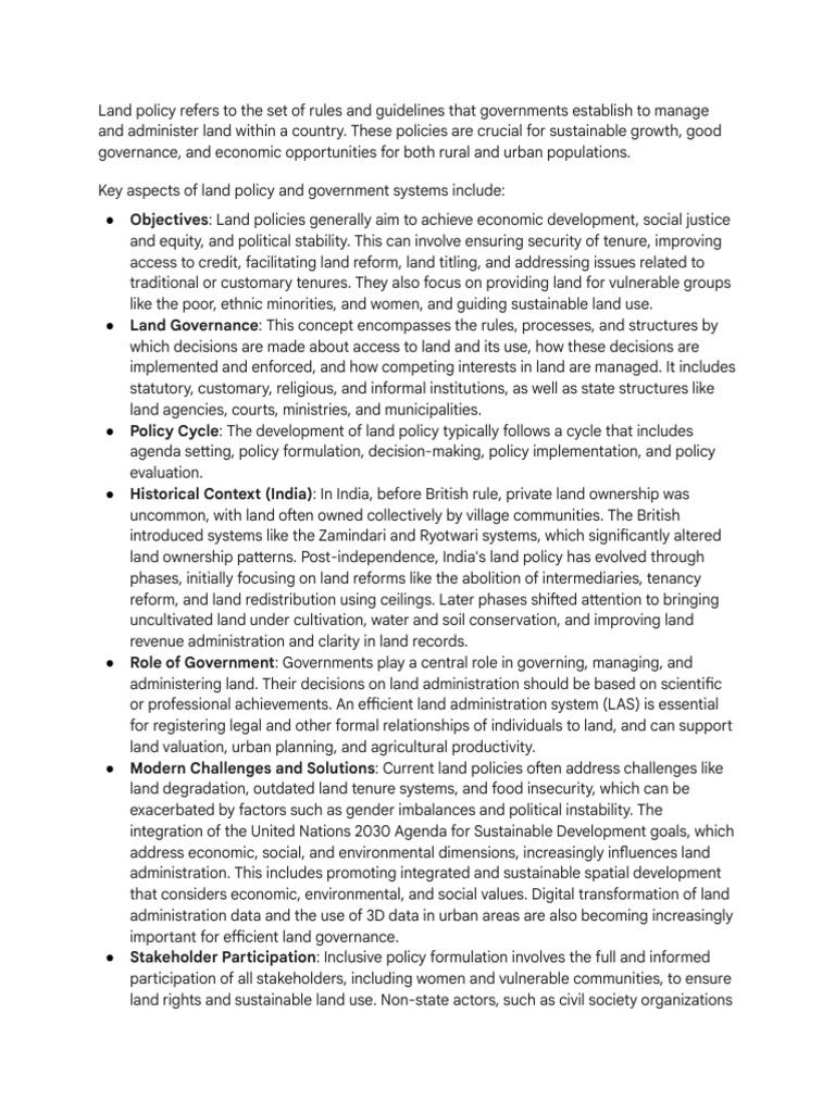 Understanding Land Policy and Governance | PDF | Policy | Governance