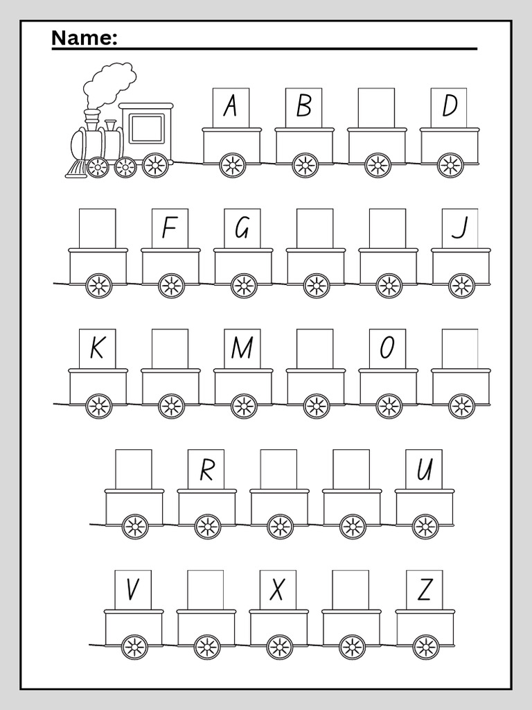 Fill in The Blanks Alphabet Train | PDF