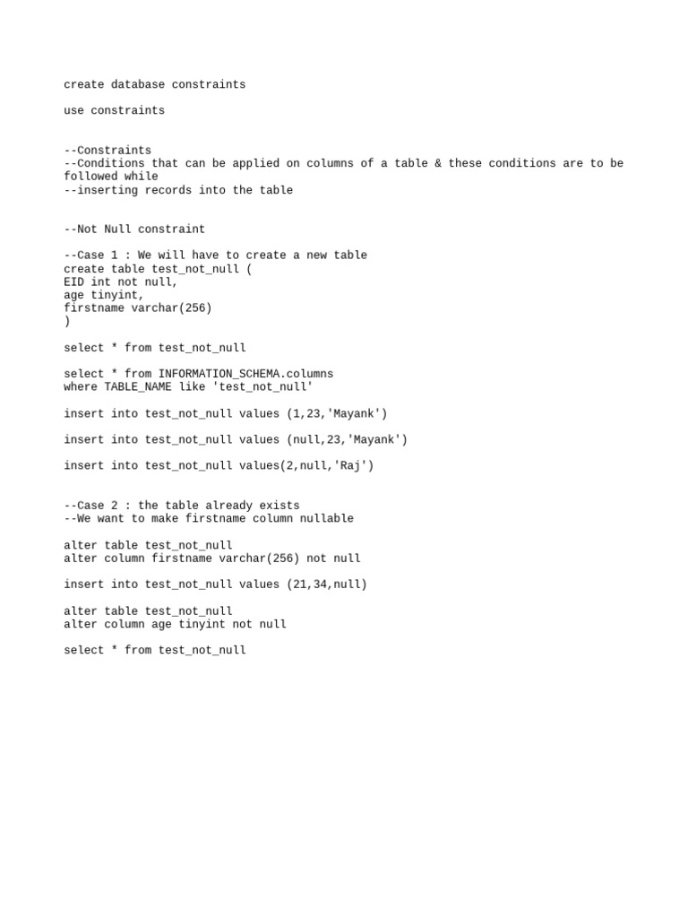 Lec 48 SQL Practice | PDF