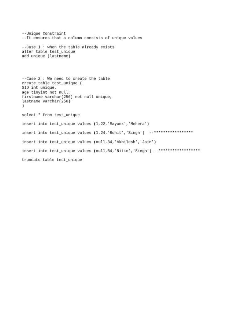 Lec 49 SQL Practice | PDF