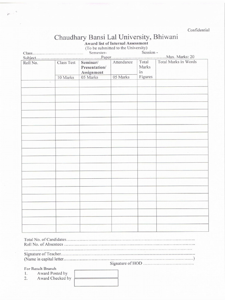 Internal Assessment Award | PDF