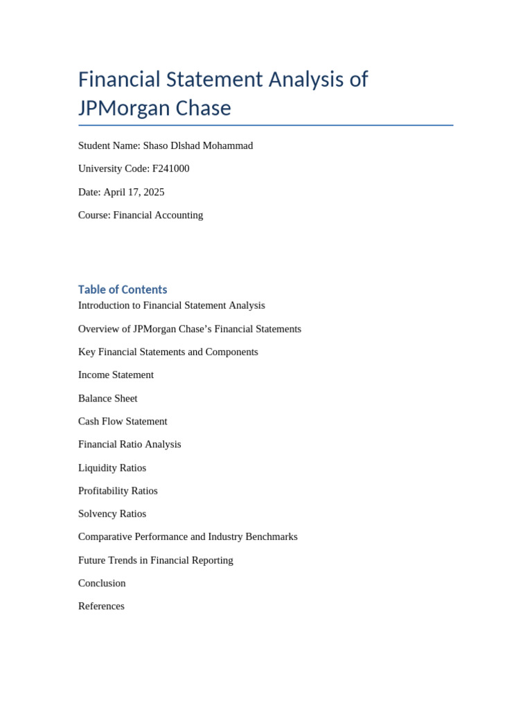 JPMorgan Chase Financial Reporting Insights | PDF | Income Statement ...
