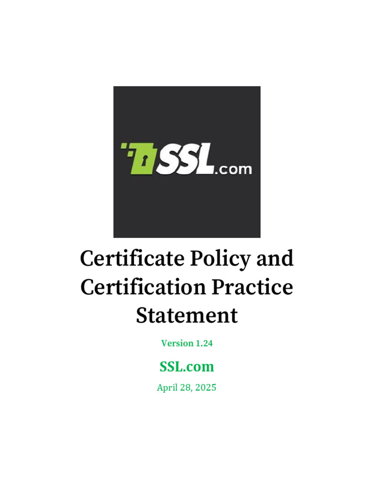 SSLcom CP CPS | PDF | Public Key Certificate | Cryptography