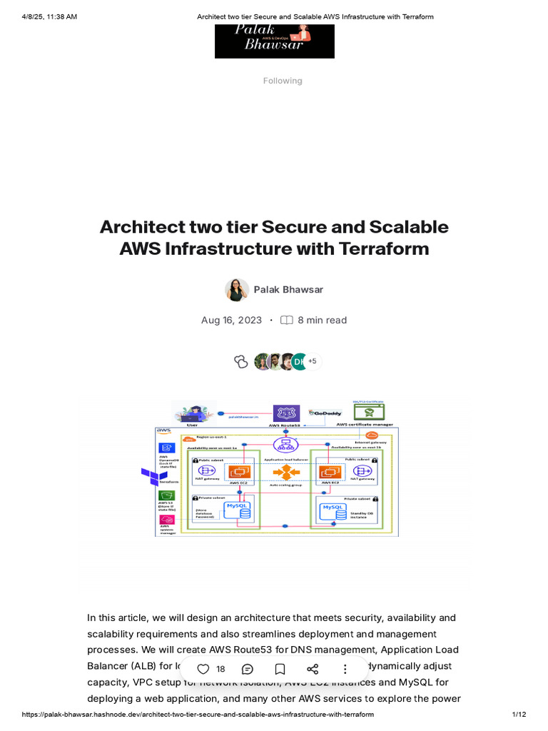 Architect Two Tier Secure and Scalable AWS Infrastructure With Terraform | PDF | Public Key ...