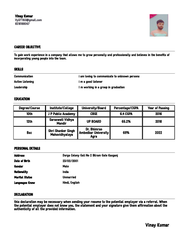 Vinay Kumar 10 | PDF