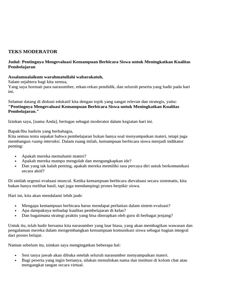 Teks Moderator | PDF