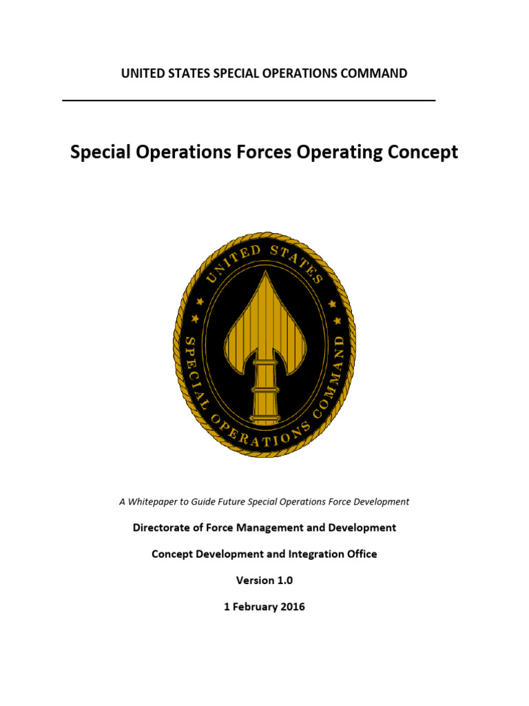 Future SOF Operating Concept Whitepaper | PDF | United States Special ...
