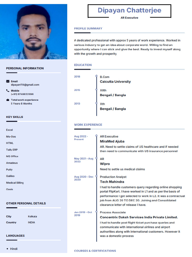 Dipayan Chatterjee CV | PDF