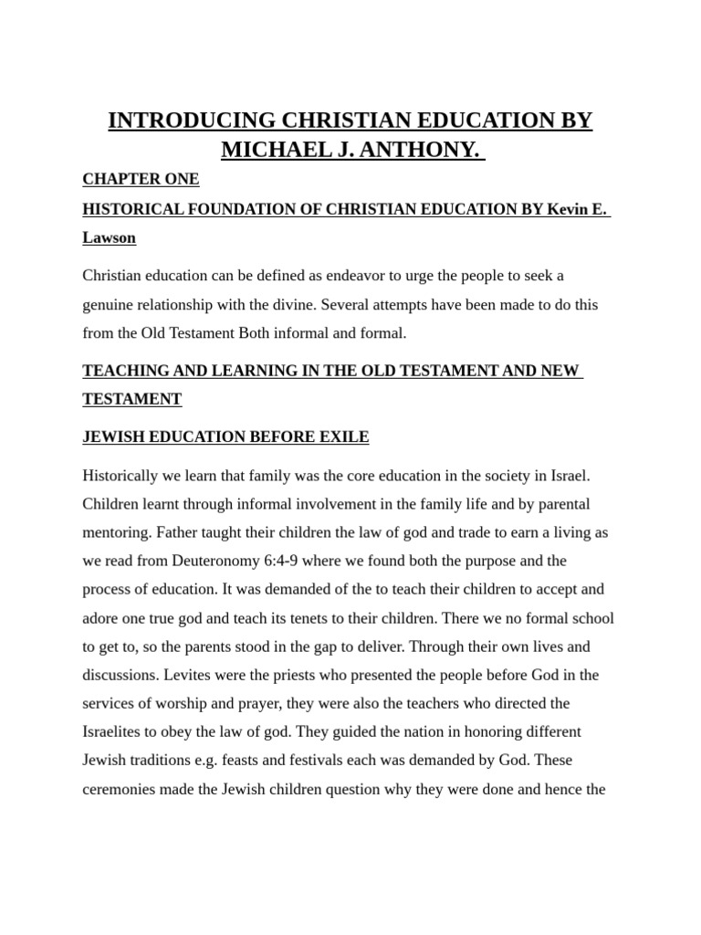 Foundations of Christian Education | PDF | Covenant (Biblical ...