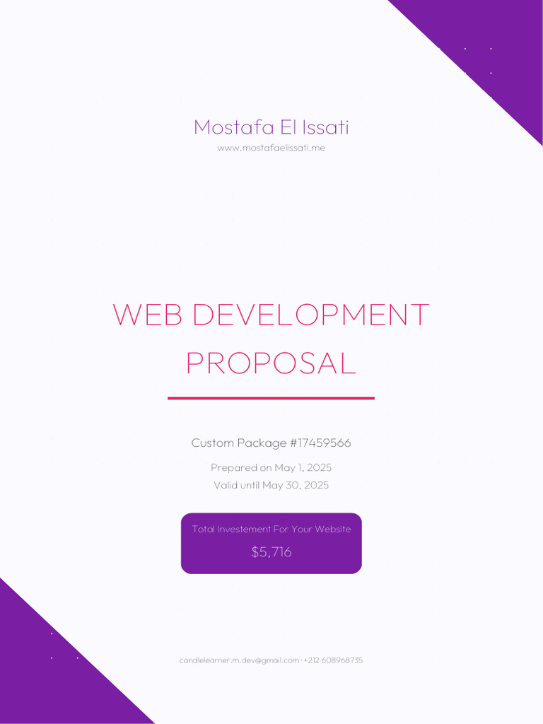 Mostafa El Issati Web Proposal 17459566 | PDF | Web Development | Search Engine Optimization
