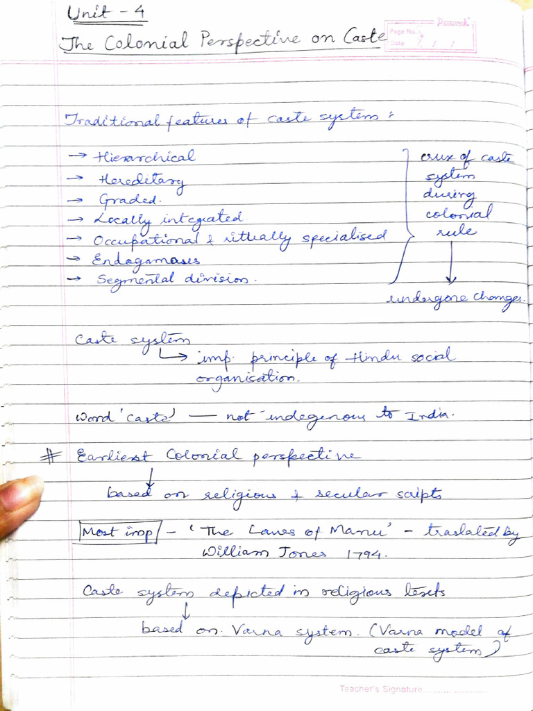 Colonial Perspective On Caste MSO 004 | PDF