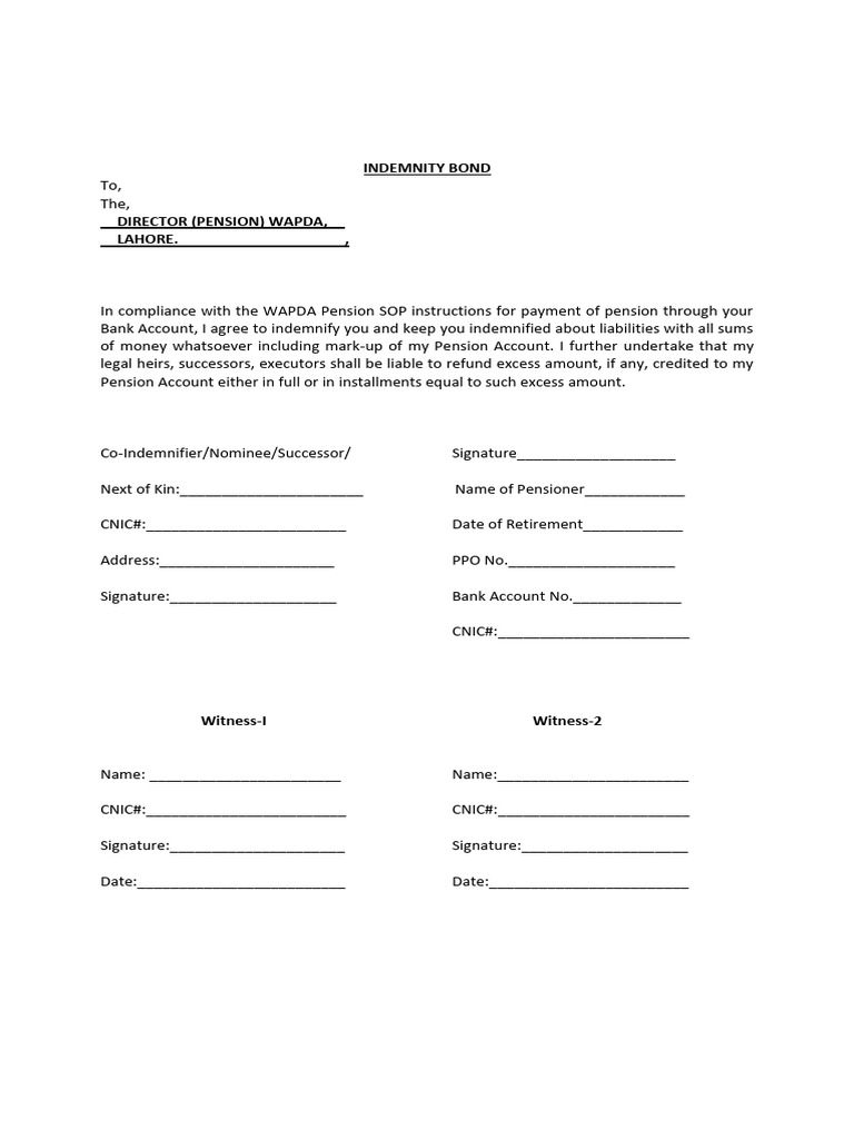 Indemnity Bond PDF | PDF