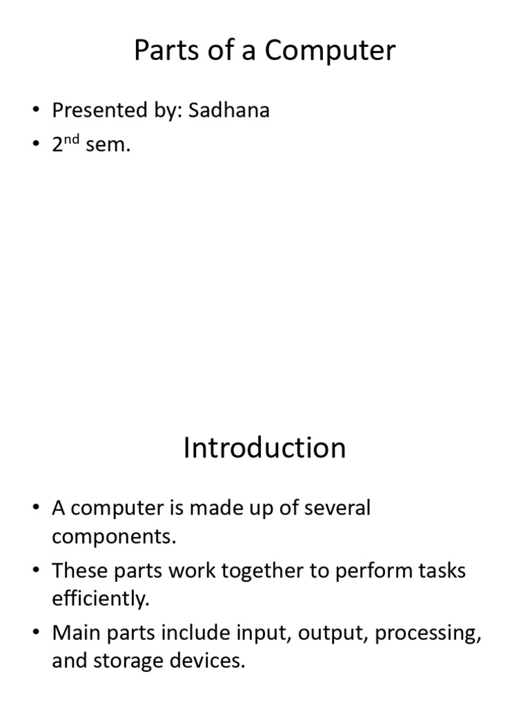 Parts of Computer Presentation | PDF
