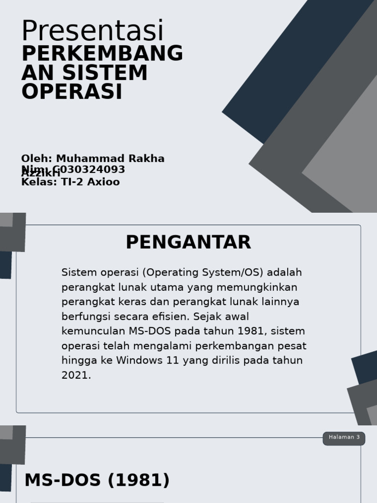 Perkembangan Sistem Operasi C030324093 | PDF