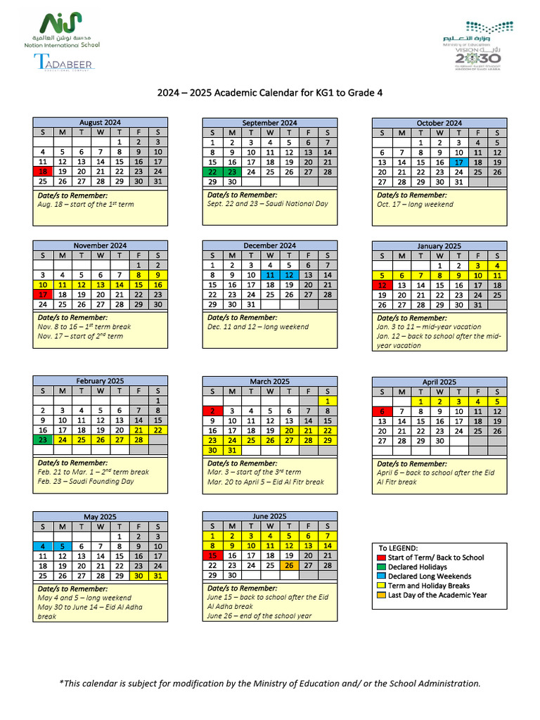 2024-2025 Academic Calendar Overview | PDF | Holidays | Observances