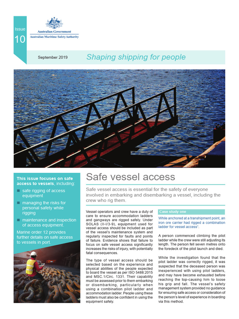 p190717 Maritime Safety Bulletin Issue10 Sept2019 Gangway | PDF ...