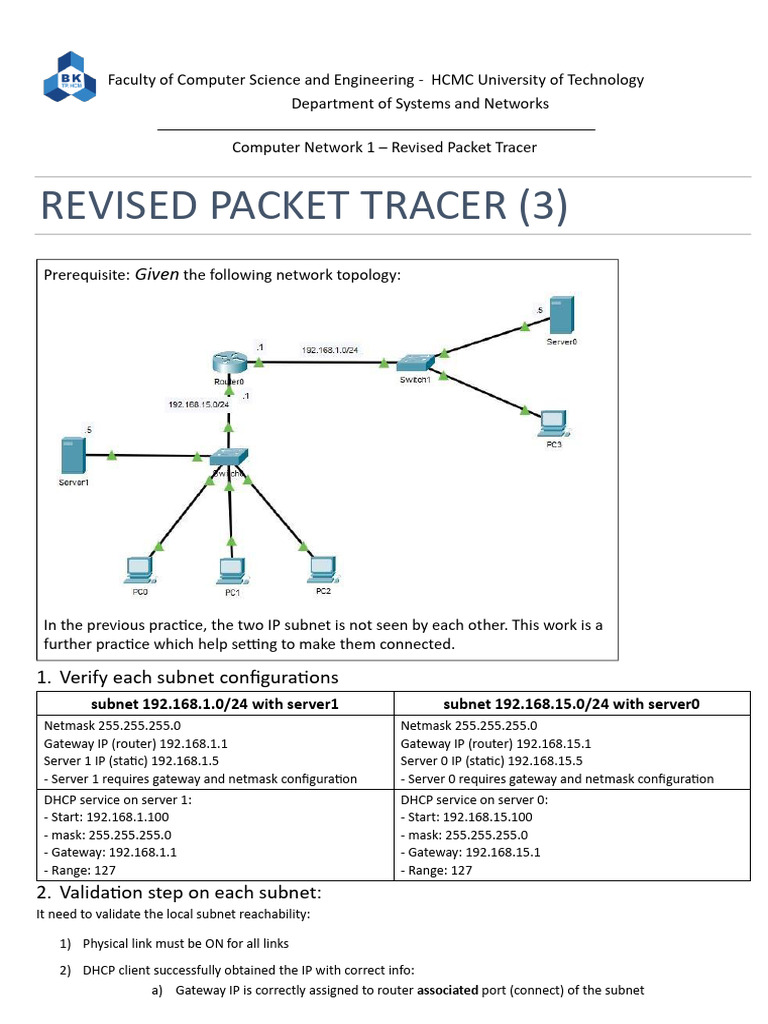 K3 - Revised Packet Tracer - Subnet Routing | PDF | Ip Address | Computer Network