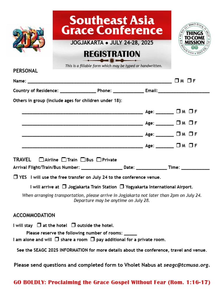 SEAGC2025 Registration F | PDF | Aviation | Transport