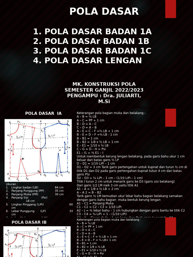 Pola Dasar 1A, 1B, 1C Dan Lengan (1) | PDF