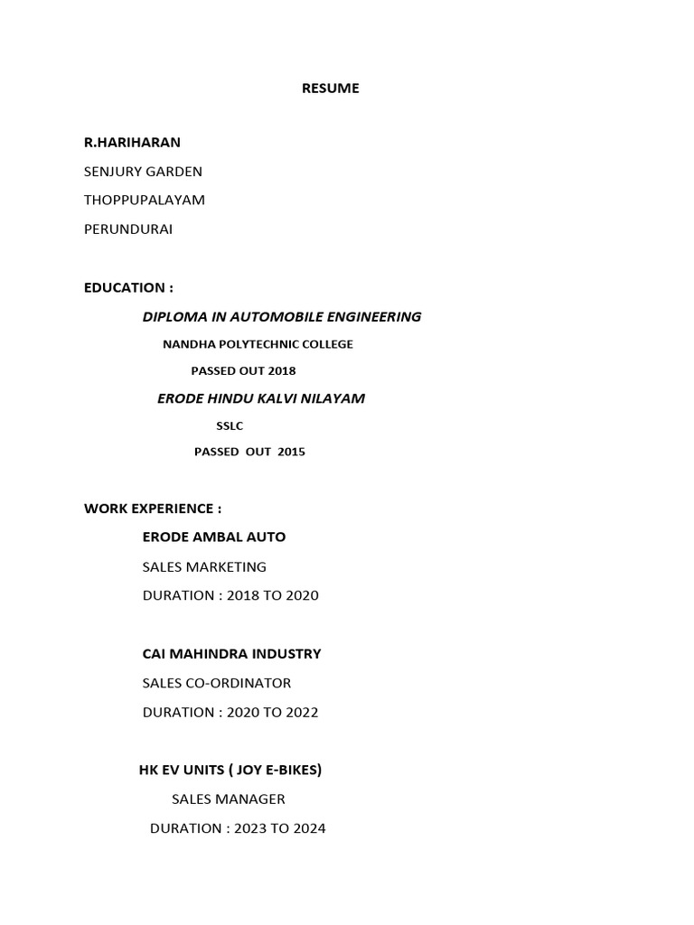 Harish Resume | PDF