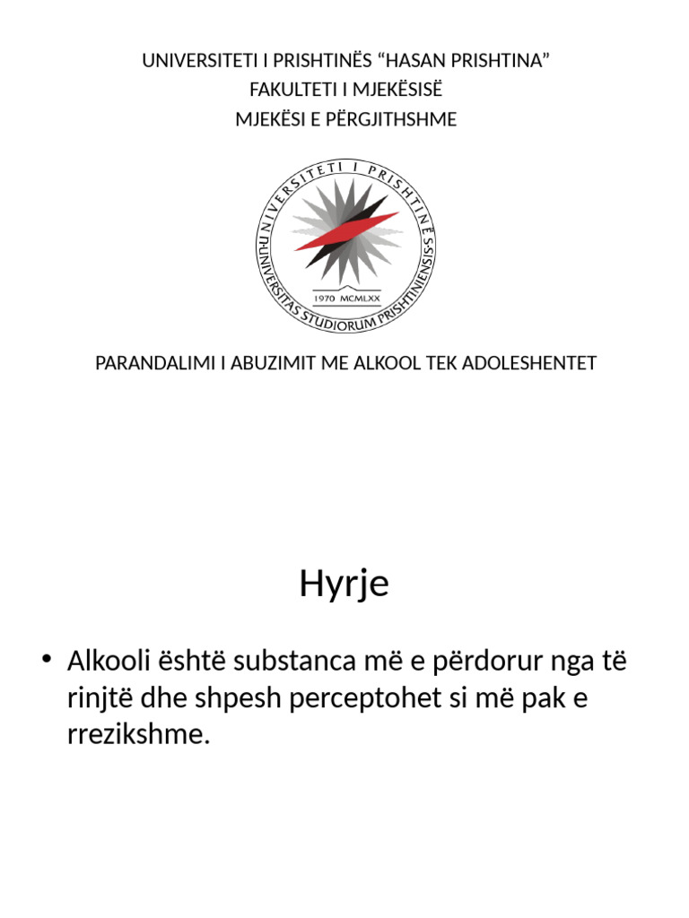 Parandalimi I Abuzimit Me Alkool Tek Adoleshentet | PDF