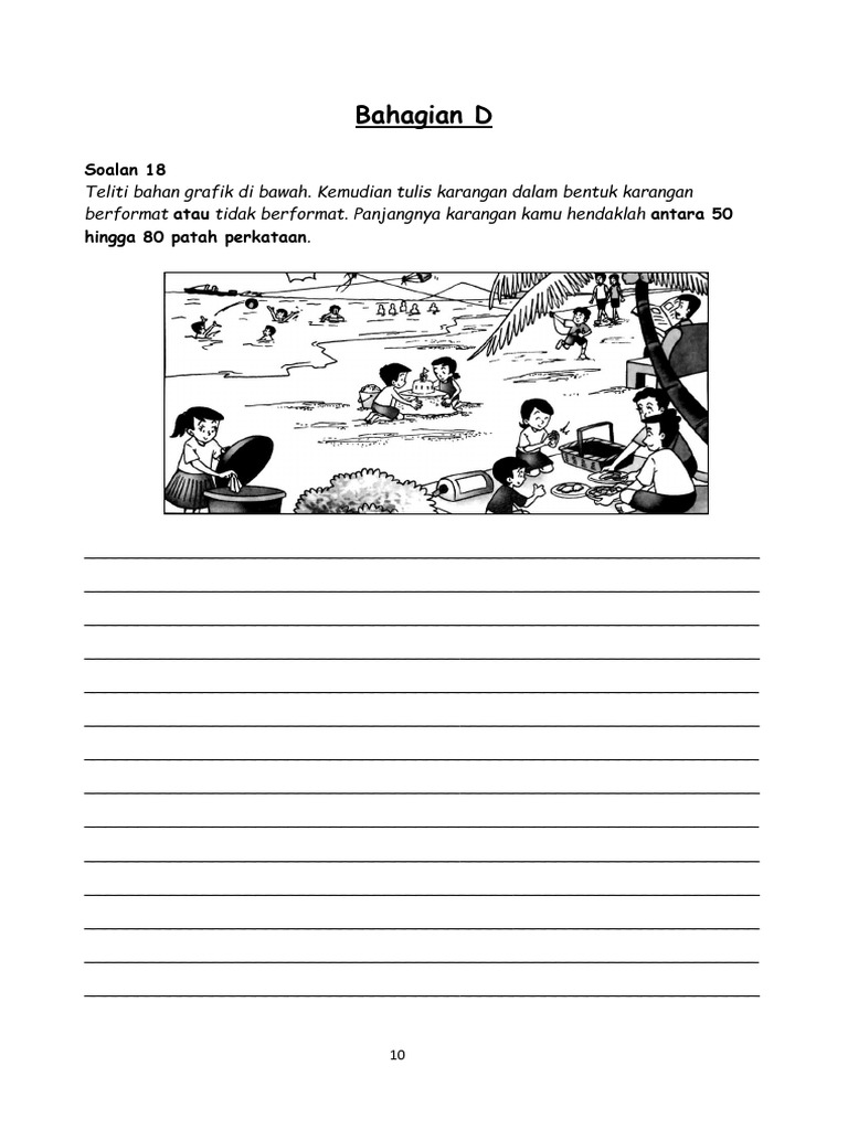 (A) Berkelah Di Tepi Pantai (Bahagian D) | PDF
