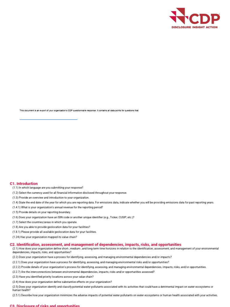 2024 HP CDP Corporate Questionnaire | PDF | Greenhouse Gas | Hewlett ...
