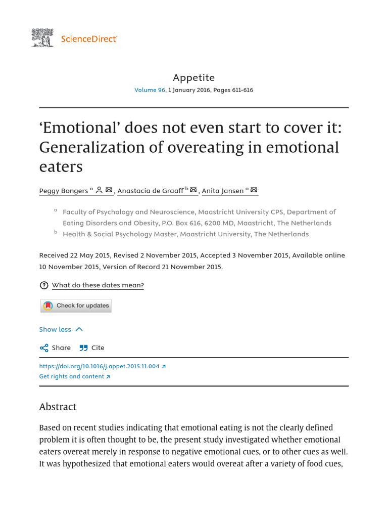 Emotional' Does Not Even Start To Cover It - Generalization of ...