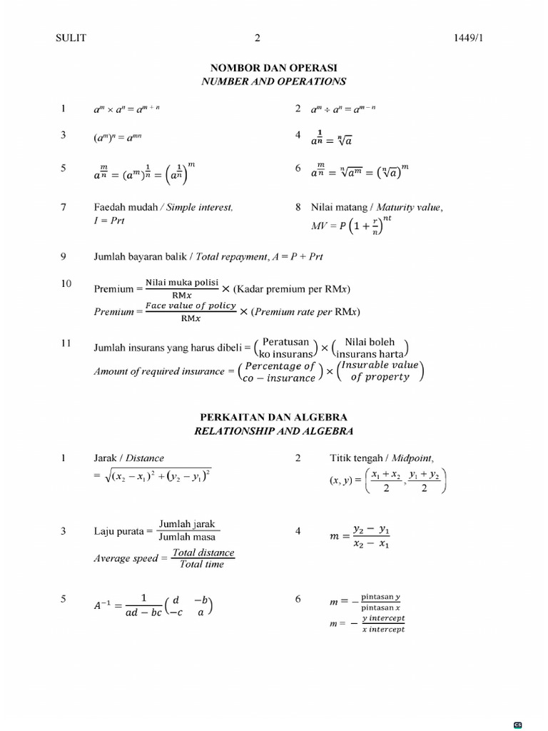 2023 UD3 Melaka Matematik K1 ANS | PDF