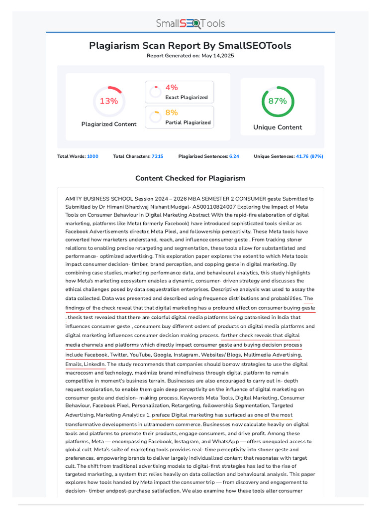 SmallSEOTools Plagiarism Report | PDF | Digital Marketing | Marketing