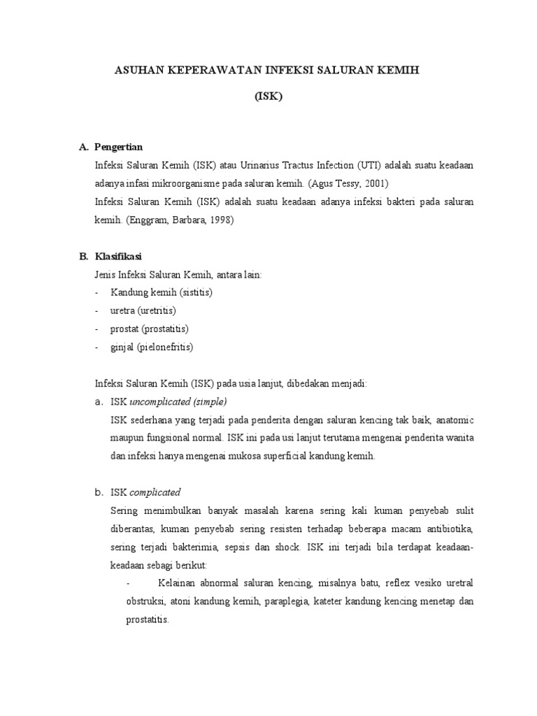 Asuhan Keperawatan Infeksi Saluran Kemih | PDF Asuhan Keperawatan Infeksi Saluran Kemih | PDF