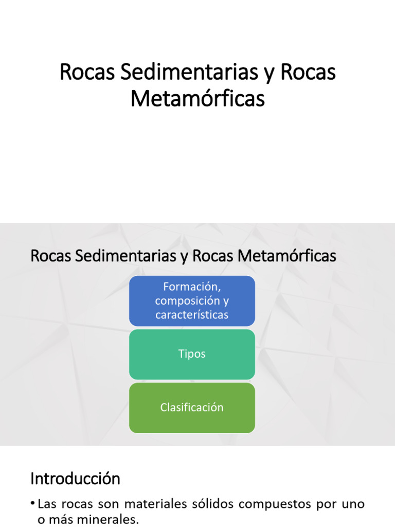 Rocas Sedimentarias-Metamorficas (Presentacion) | PDF | Roca clástica ...